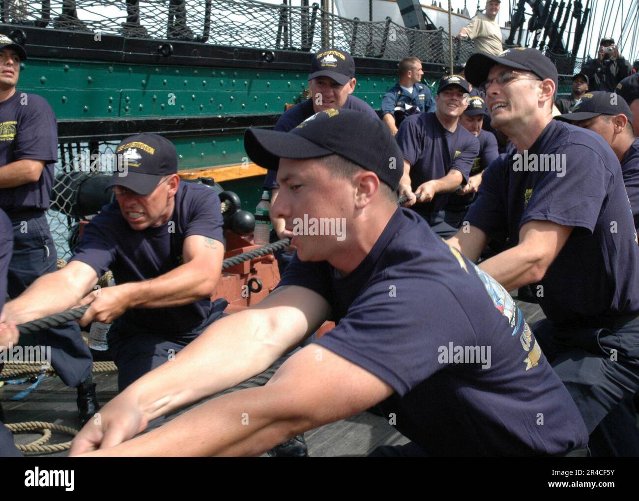 US Navy Chief Petty Officer selectees heave line to set sails aboard ...
