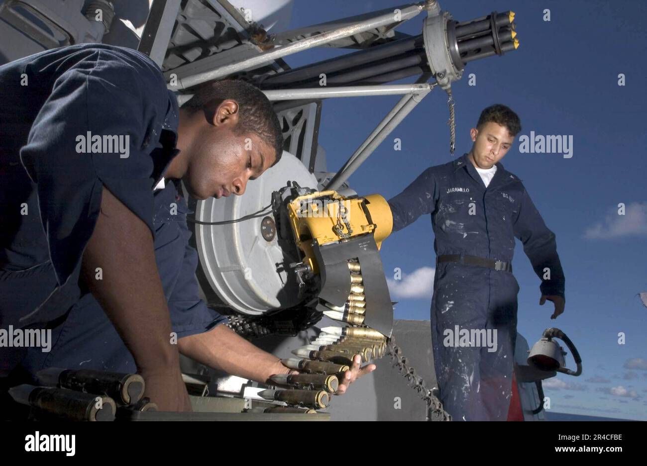 US Navy Fire Controlman 3rd Class download ammunition from a Close-In ...