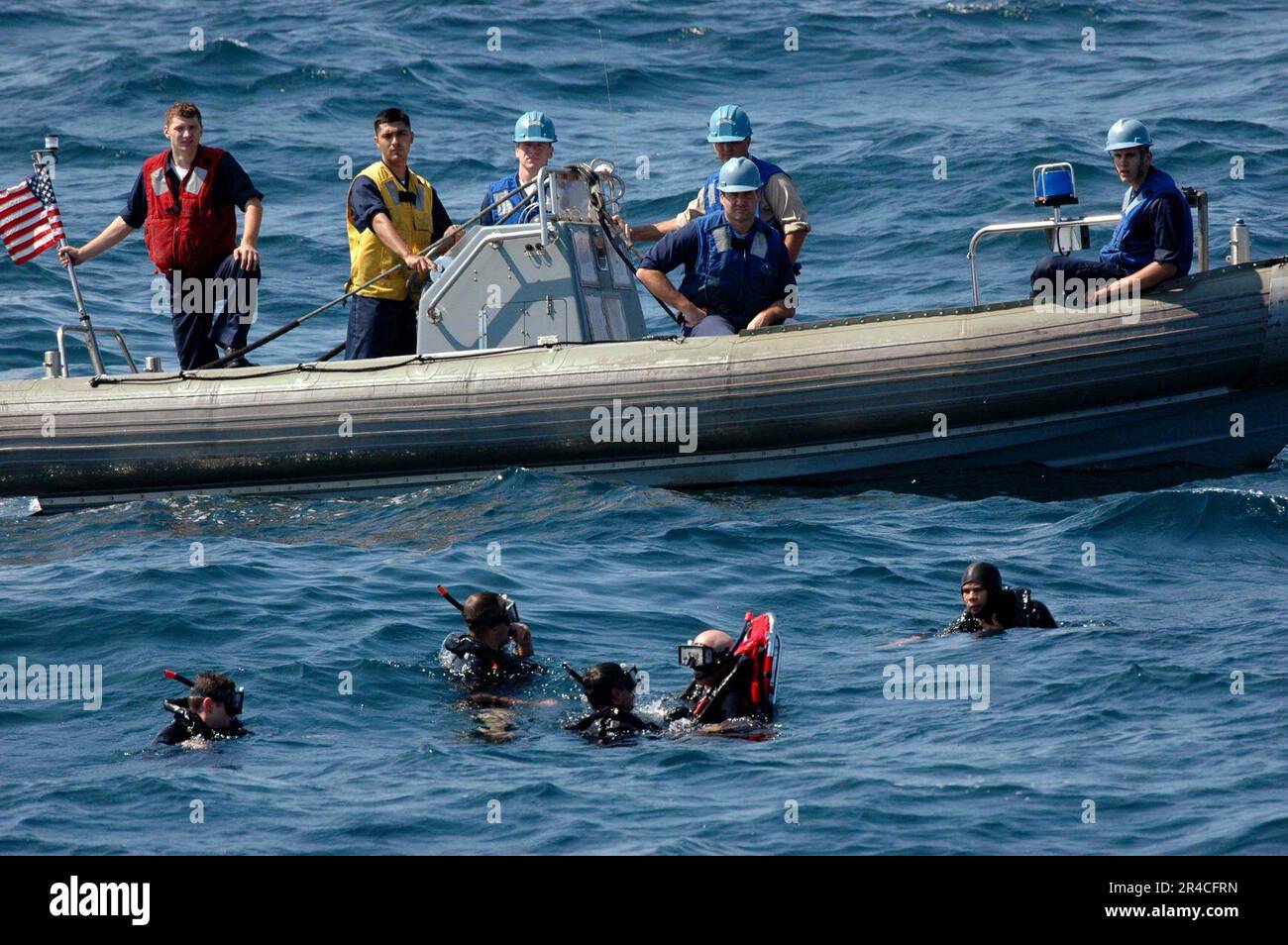 US Navy Search and Rescue (SAR) Swimmers aboard the Nimitz-class ...