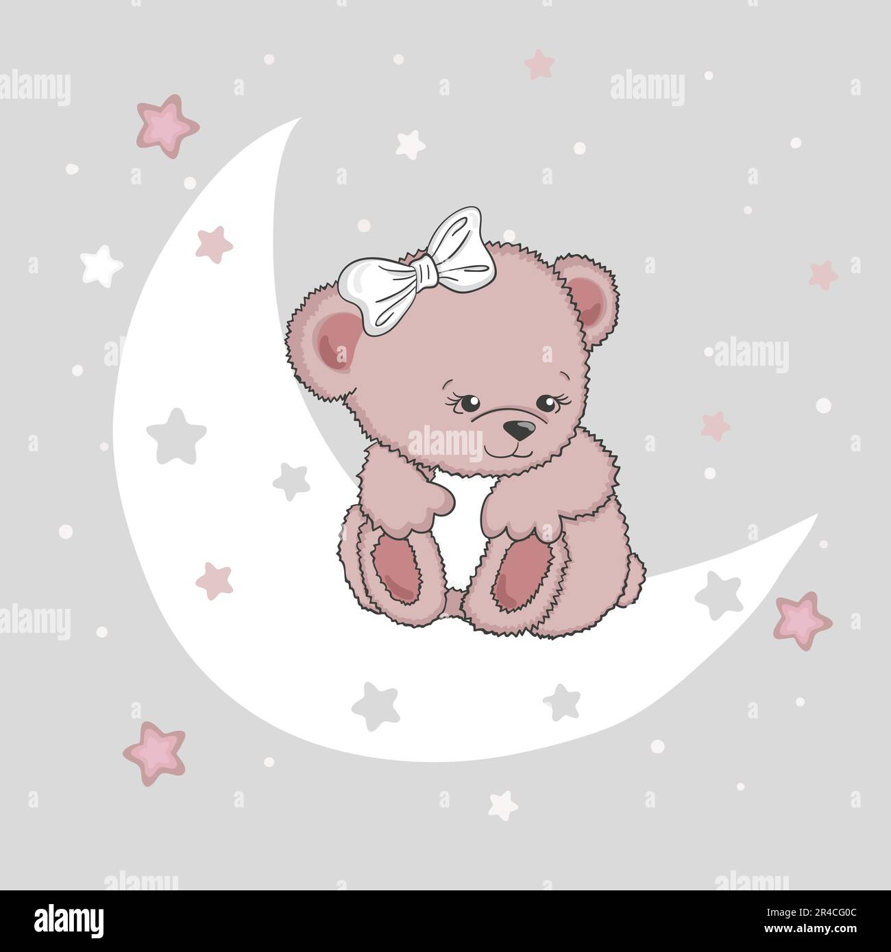 Girl sleeping teddy bear Stock Vector Images - Alamy
