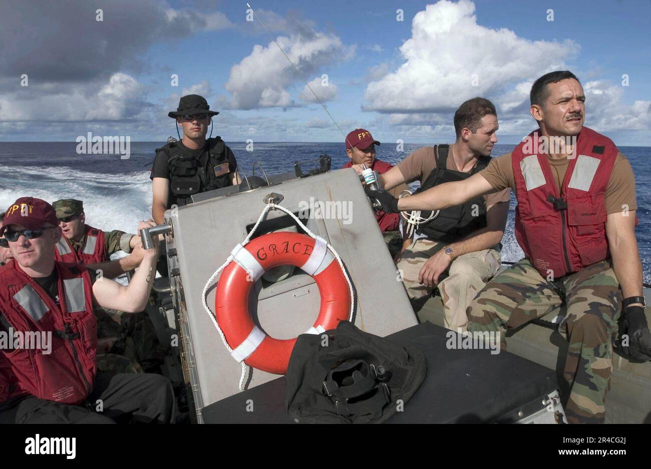 US Navy Boatswain's Mate 2nd Class assigned to the Arleigh Burke-class ...