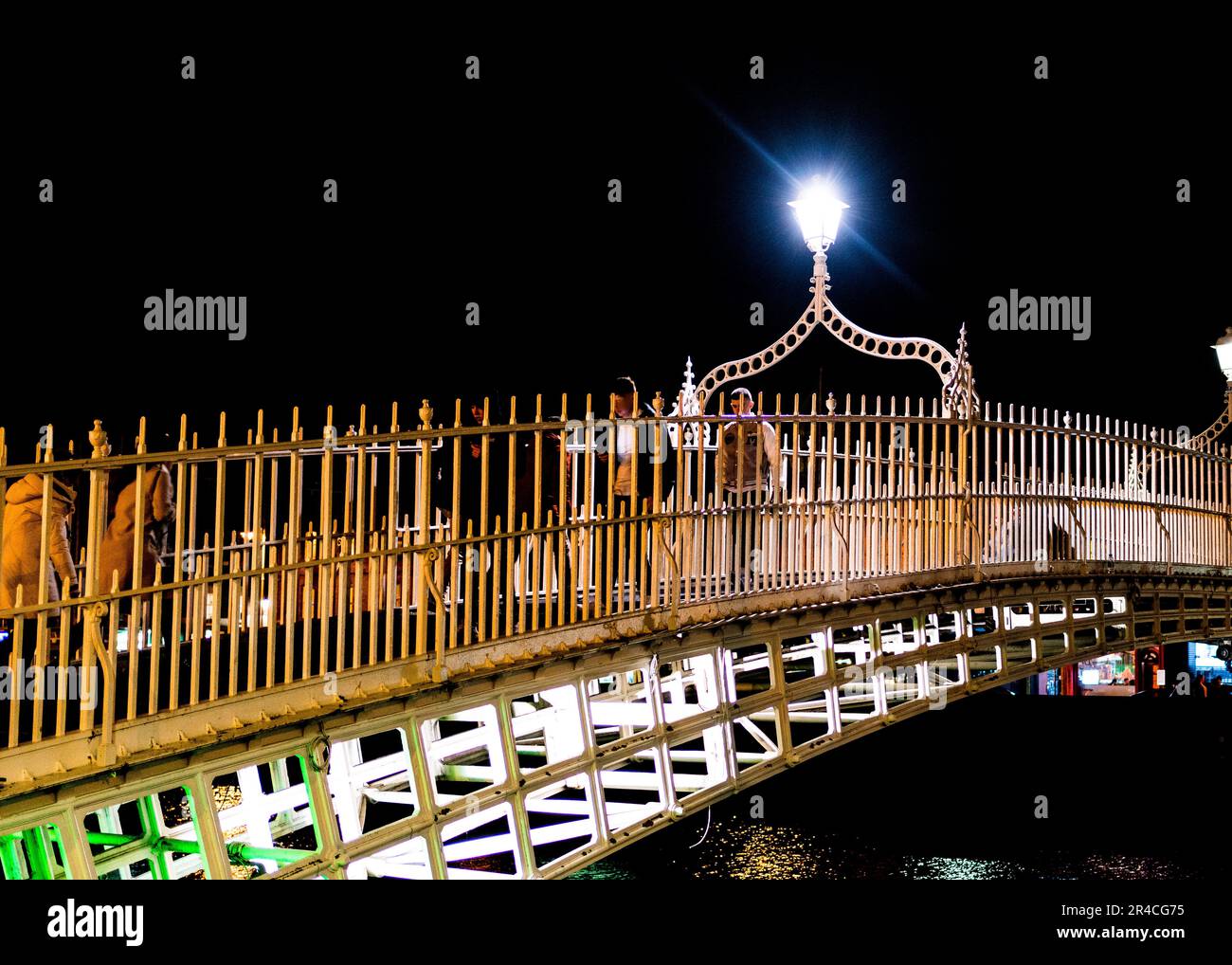 Ha’ Penny Bridge at Night Stock Photo - Alamy