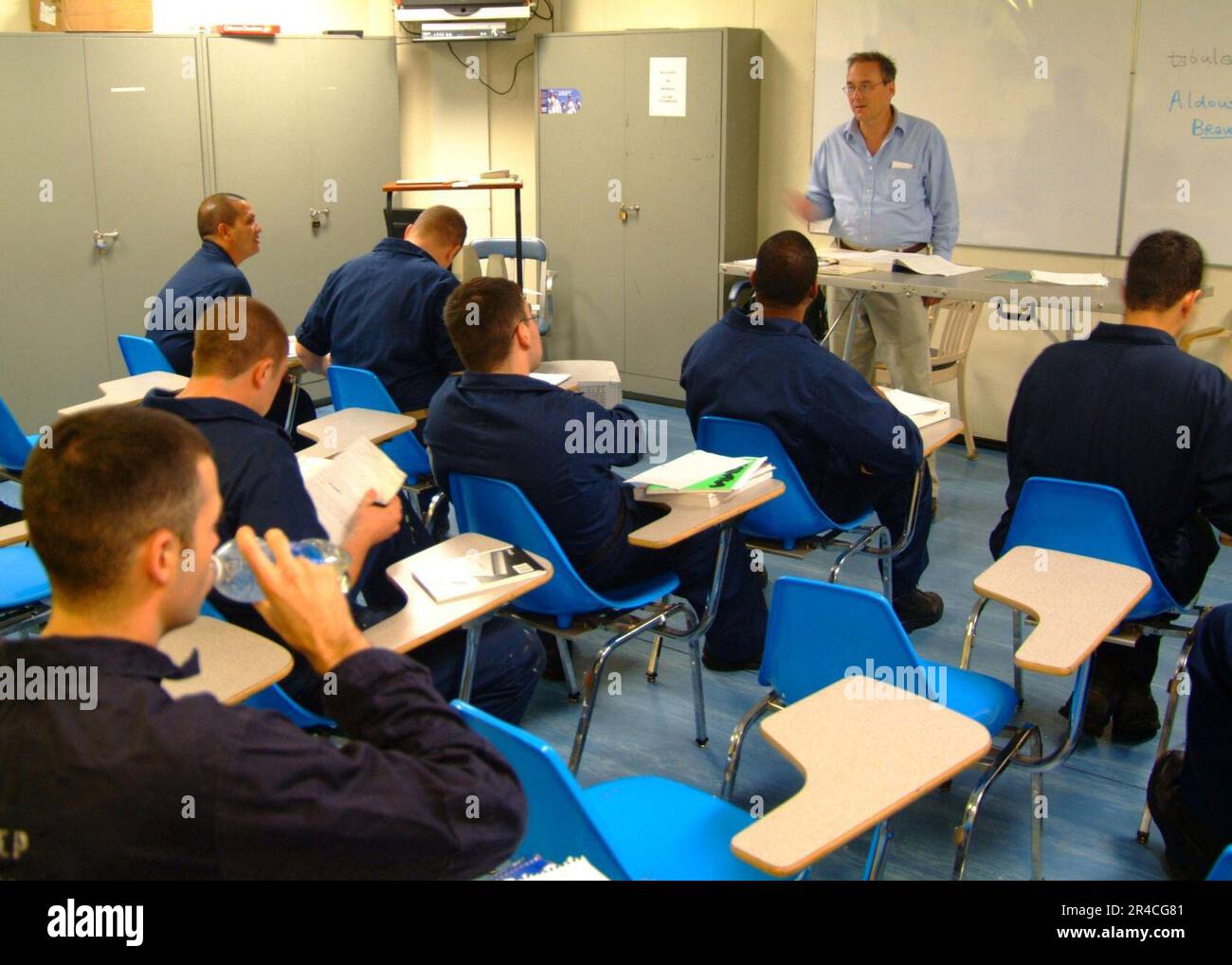 US Navy Sailors aboard the dock landing ship USS Harpers Ferry (LSD 49 ...