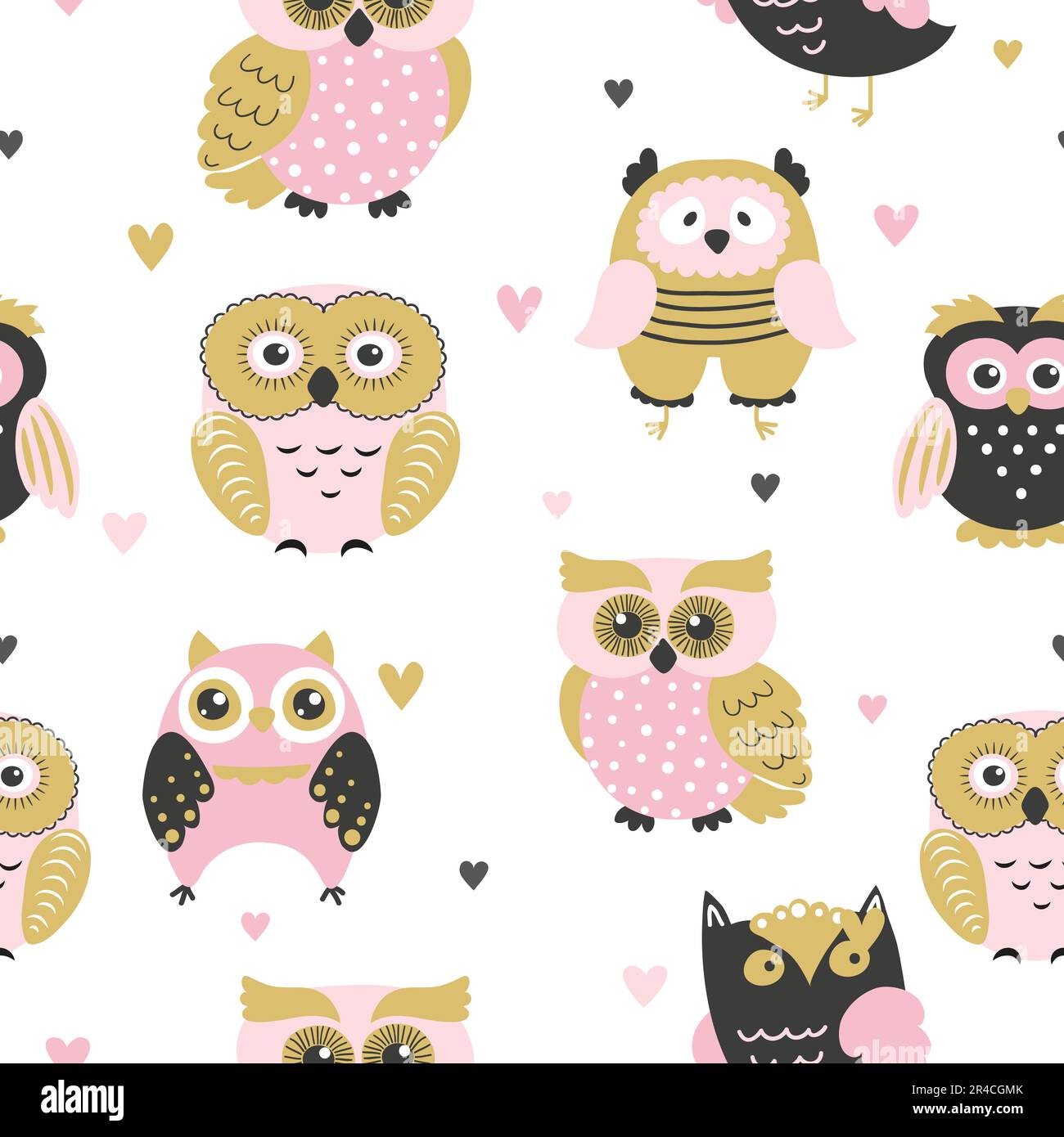 Owls Wallpaper Pink
