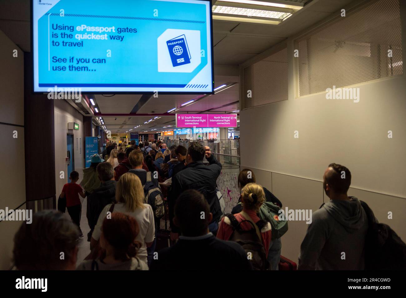 London Gatwick Airport, Horley, Surrey, UK. 27th May, 2023. The automatic E-Passport gate system ...