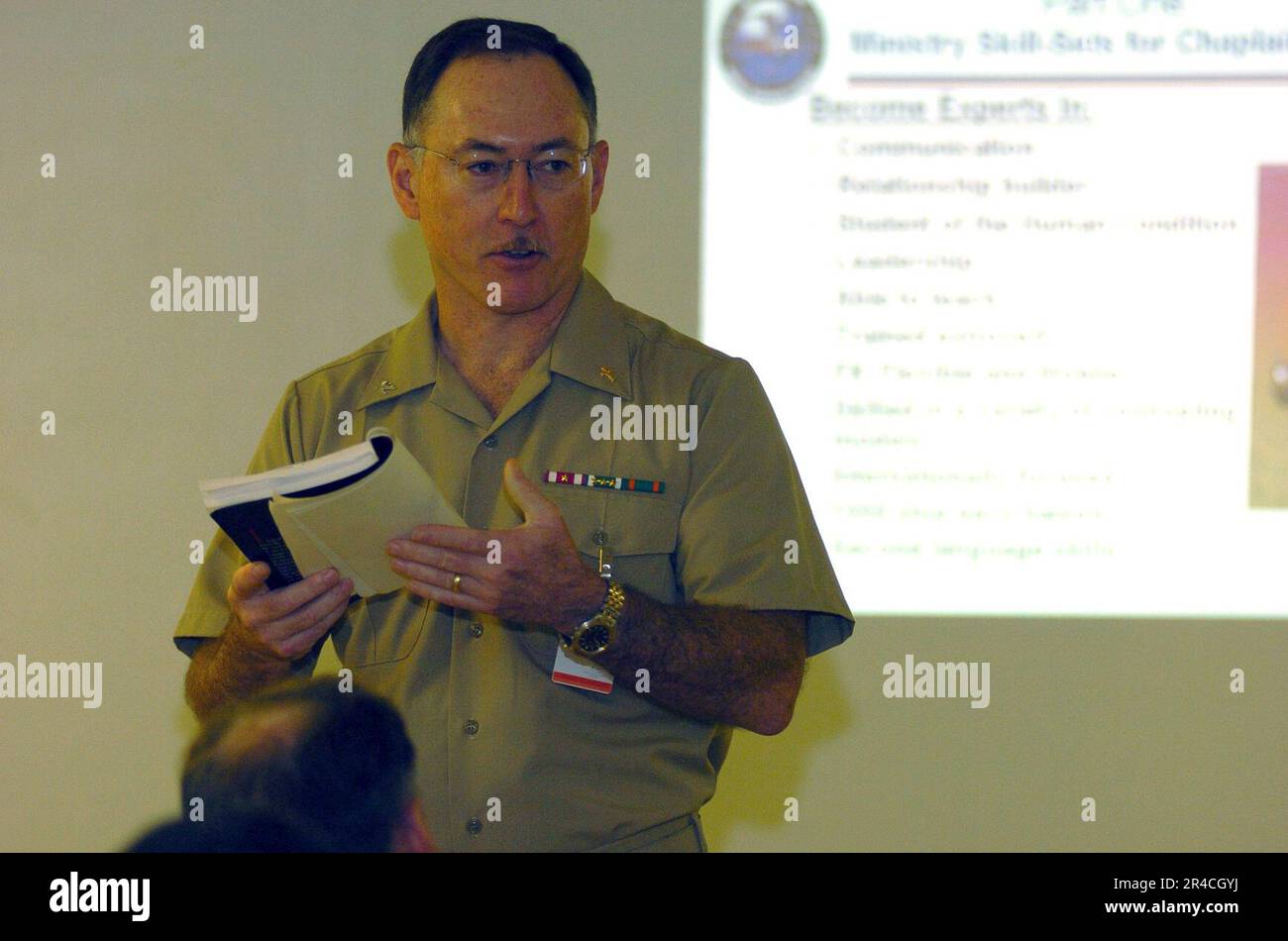 US Navy Capt. Naval Surface Force Atlantic chaplain, conducts training ...