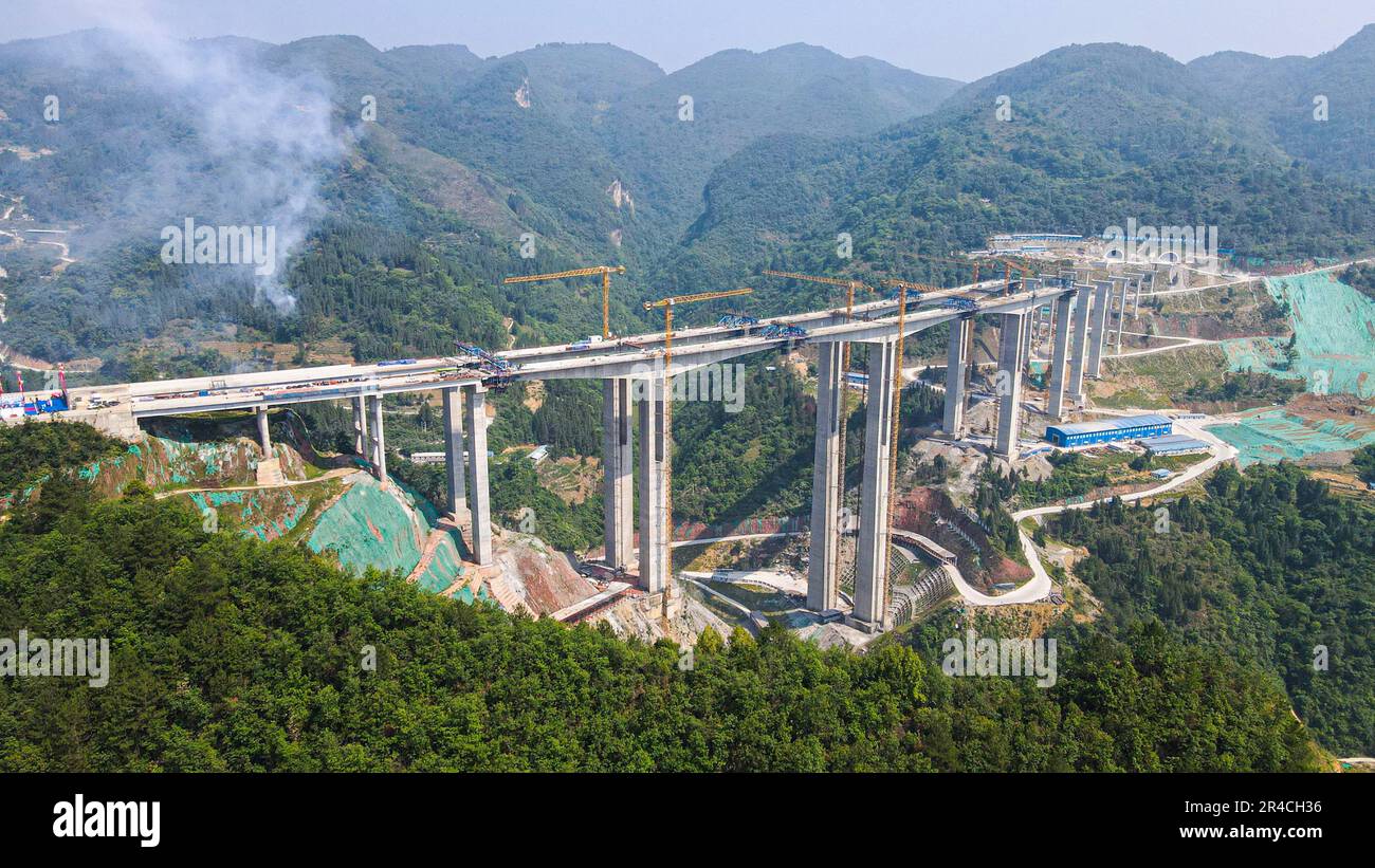 BIJIE, CHINA - MAY 27, 2023 - Aerial photo shows the closing of Qingchi ...