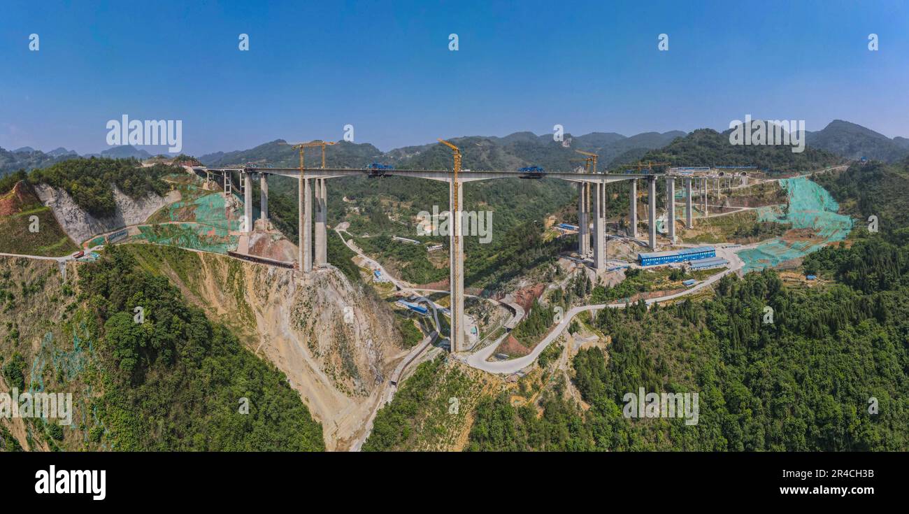 BIJIE, CHINA - MAY 27, 2023 - Aerial photo shows the closing of Qingchi ...