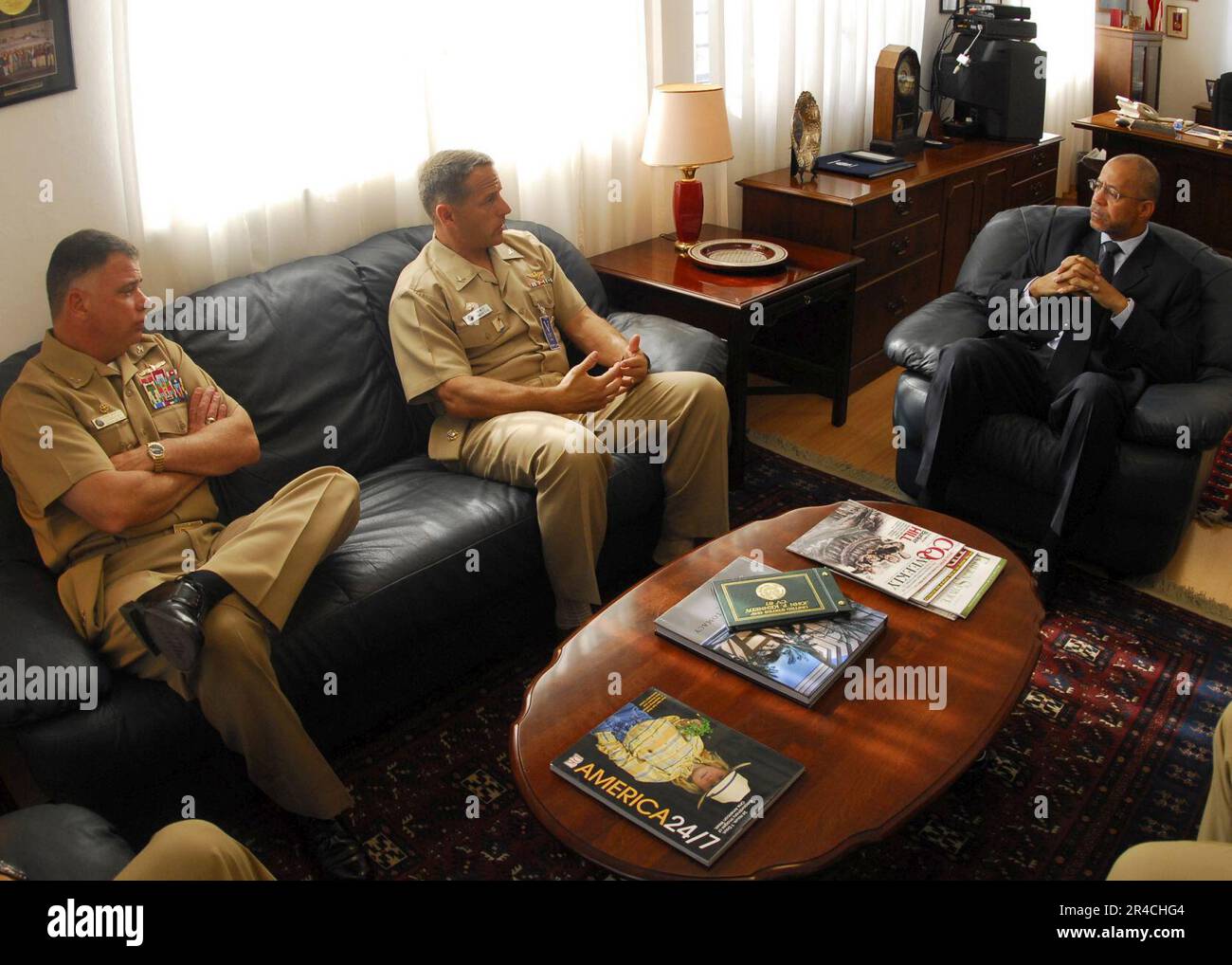 US Navy Commodore of Commander Task Force Six Five (CTF-65) Capt. left ...