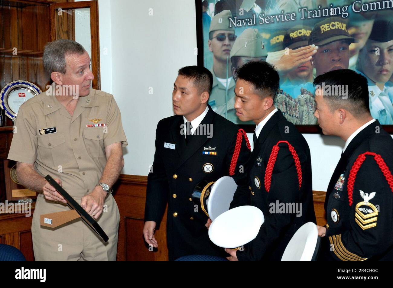 US Navy Commander, Naval Service Training Command, Rear Adm. Gary R ...