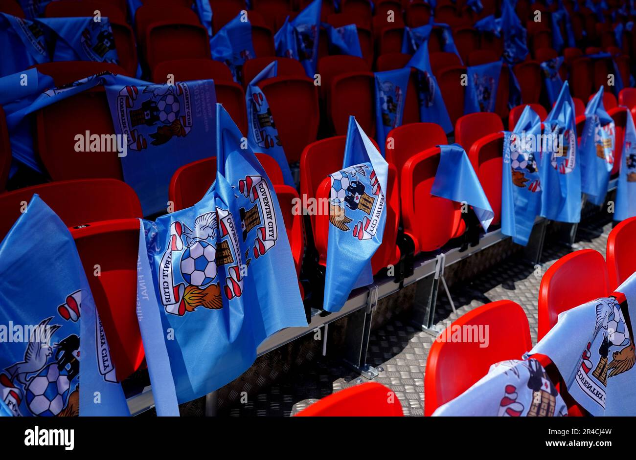 Coventry City flags in the stands prior to the Sky Bet Championship ...