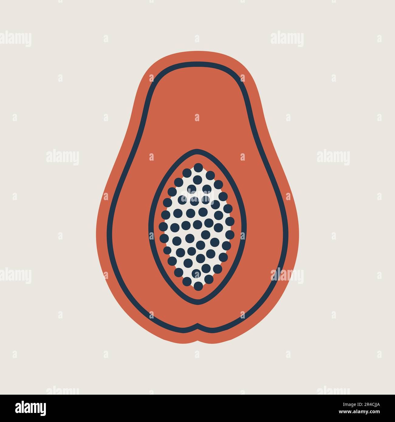 Papaya tropical fruit vector icon. Graph symbol for food and drinks web ...