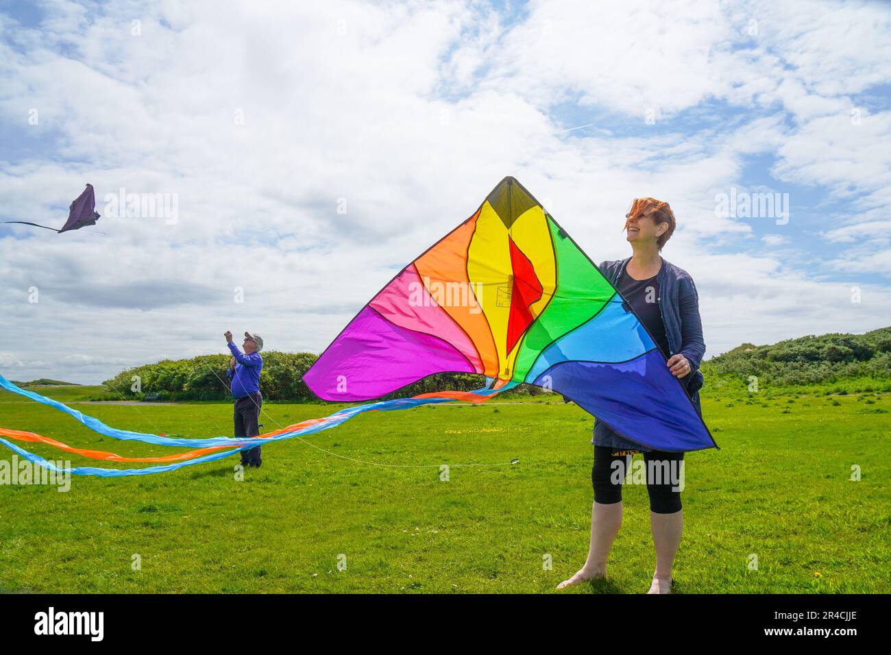 Irvine, UK. 27th May, 2023. Members from the the Kite Club of Scotland ...