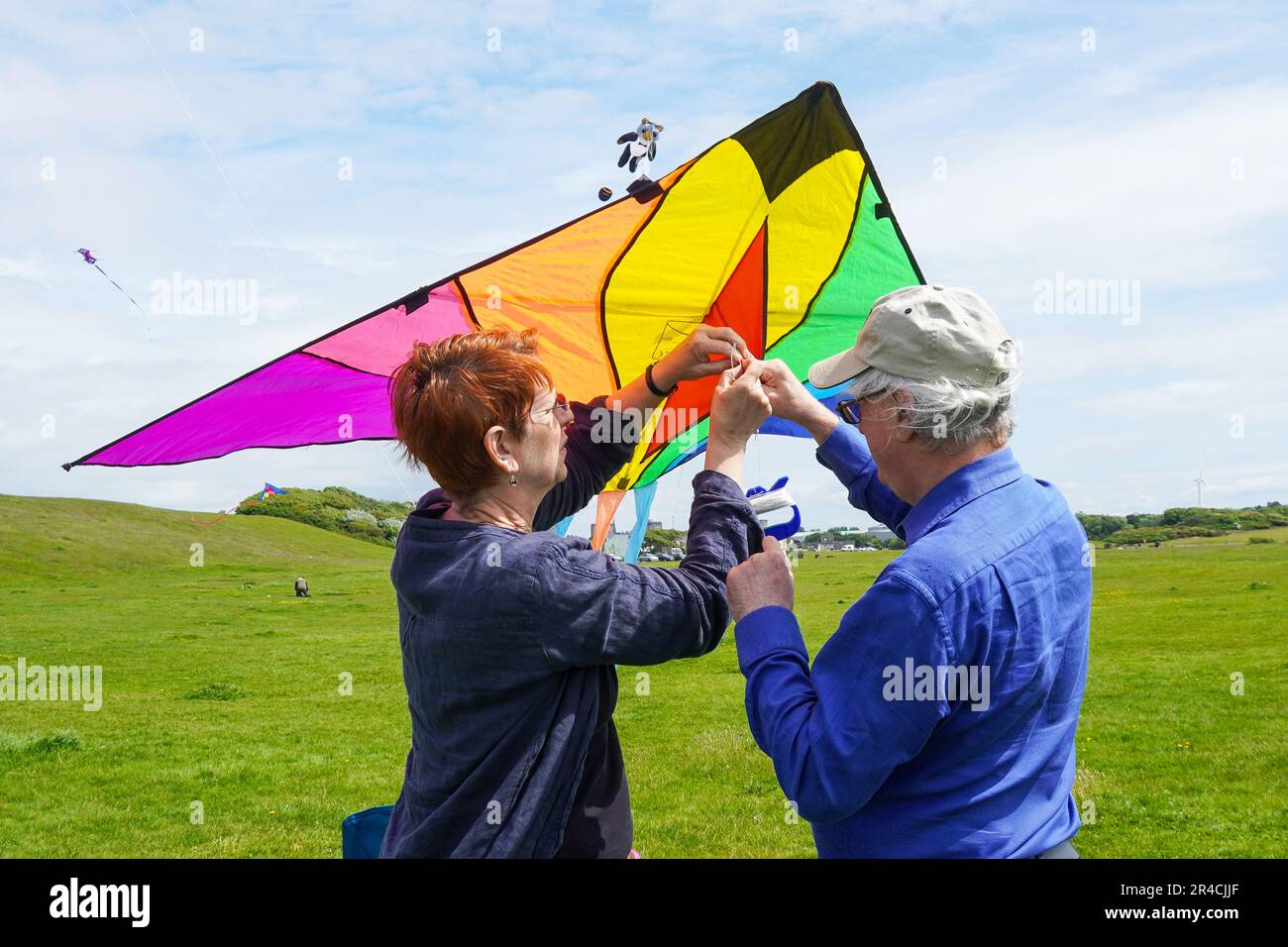 Irvine, UK. 27th May, 2023. Members from the the Kite Club of Scotland ...