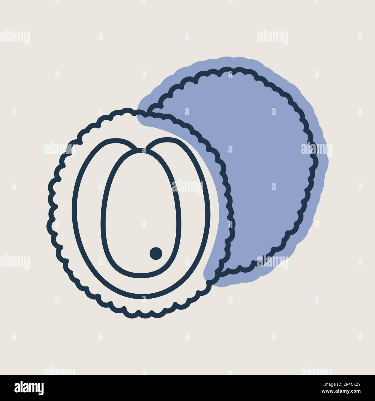 Lychee tropical fruit vector icon. Graph symbol for food and drinks web ...