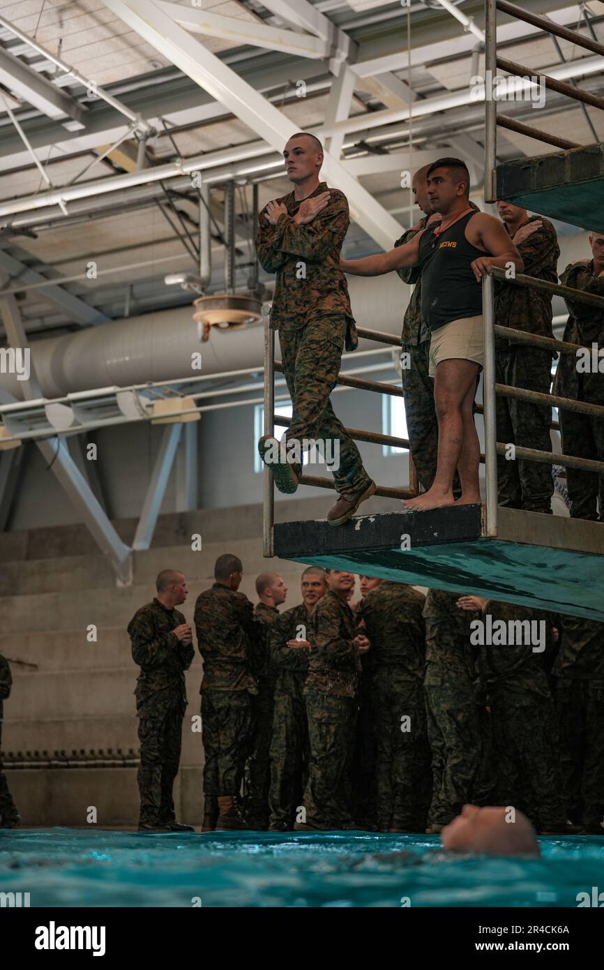 A U.S. Marine Corps. recruit with Lima Company, 3rd Recruit Training ...
