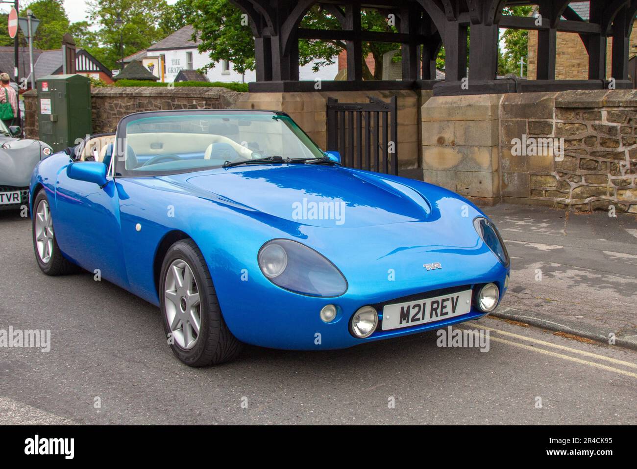 1996 90s nineties Blue Blackpool built, British Tvr Griffith sports car ...