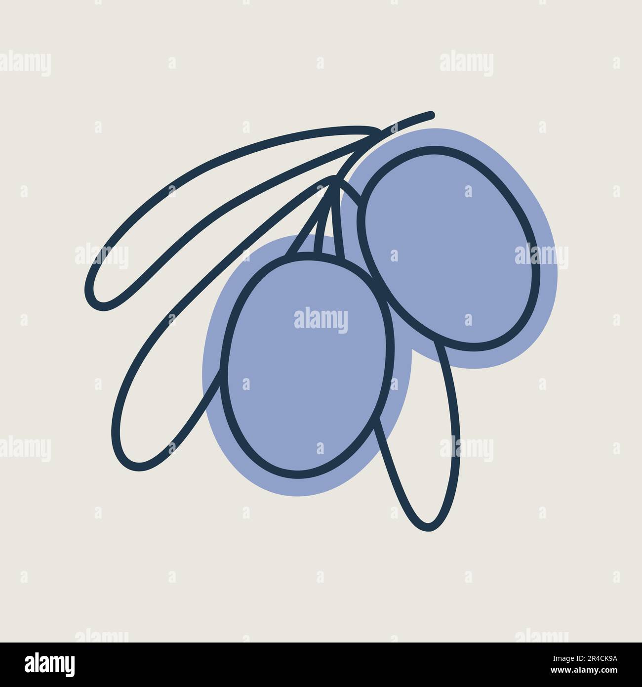 Olive branch, leaves and olives vector icon. Graph symbol for food and ...
