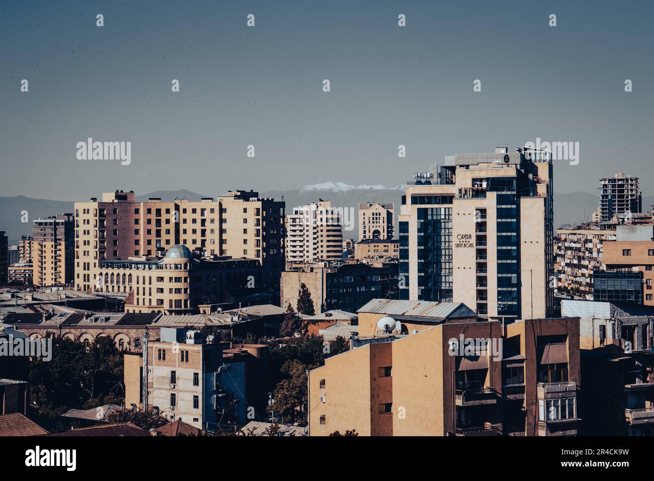 Cityscape in a morning time view in full color concept photo. Beautiful ...
