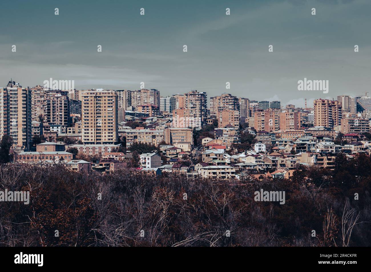 Cityscape in a day time view in full color concept photo. Beautiful ...