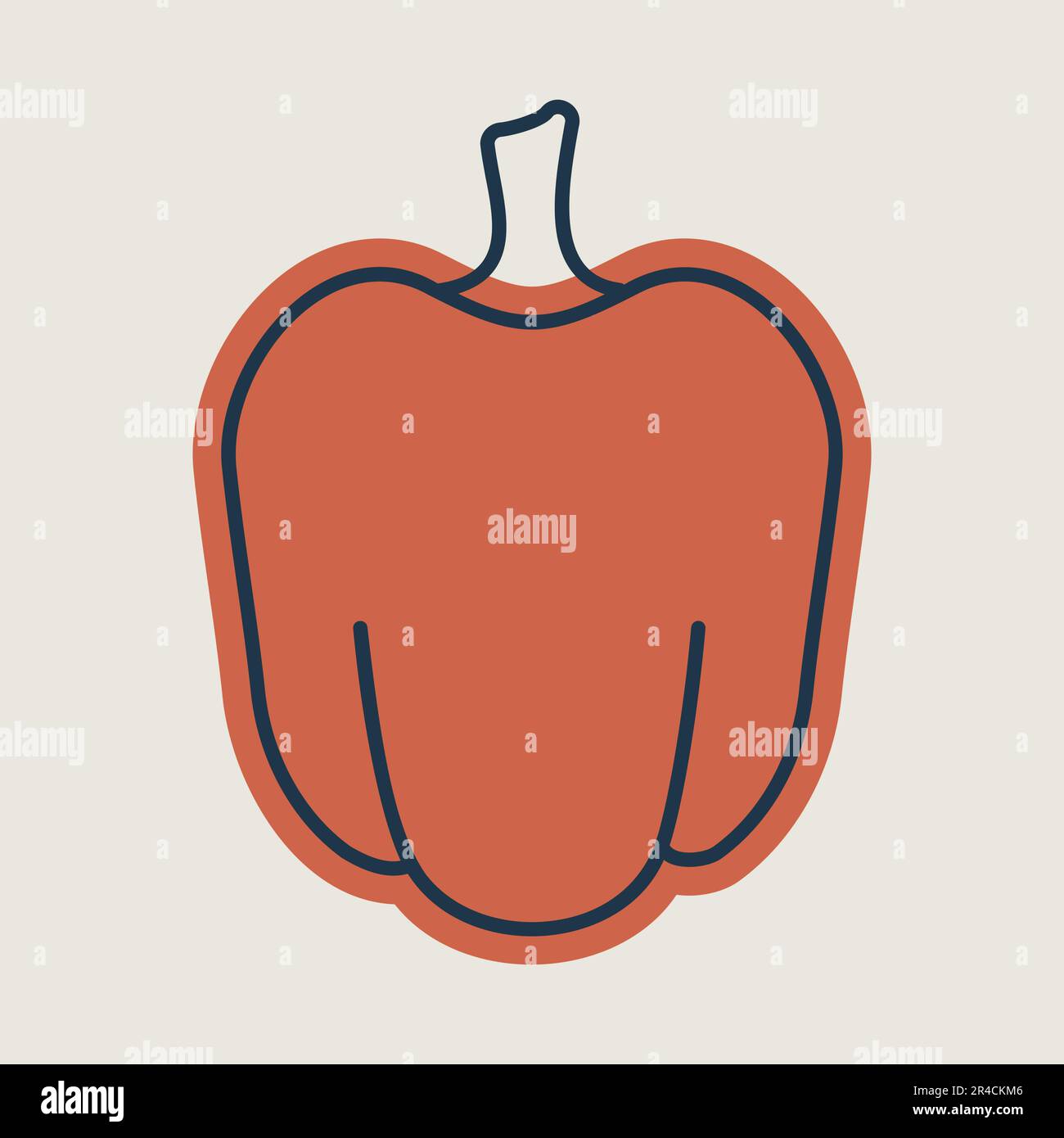 Bell Pepper or paprika isolated design vector icon. Vegetable sign ...