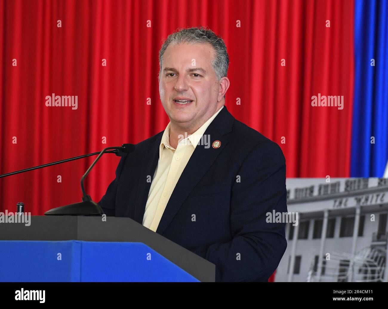 Miami, FL, USA. 26th May, 2023. CFO of Florida Jimmy Patronis speaks at ...