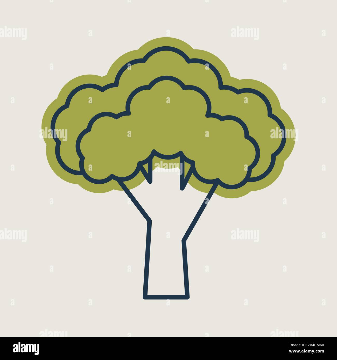 Broccoli isolated design vector icon. Vegetable sign. Graph symbol for ...