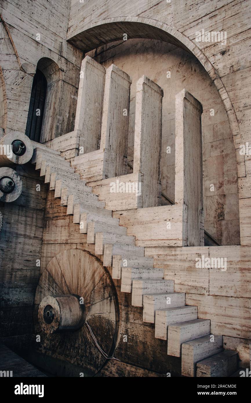 Carved steps staircase side view in modern architecture concept photo ...