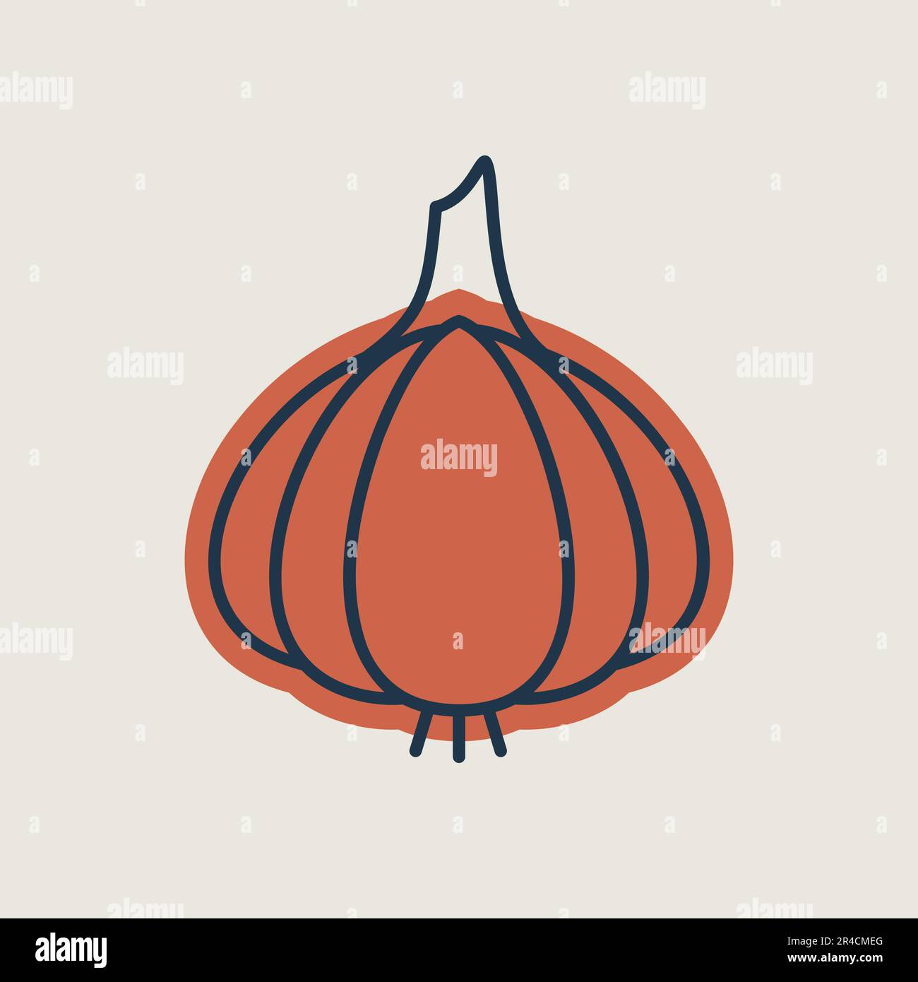 Garlic bulb, allium sativum isolated design vector icon. Vegetable sign ...