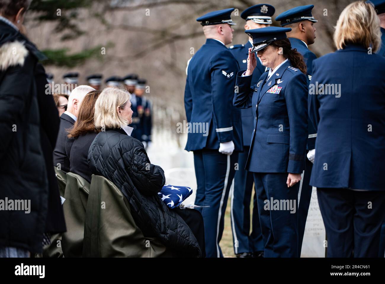 Lt. Gen. Nina Armagno (right), director of staff, U.S. Space Force ...