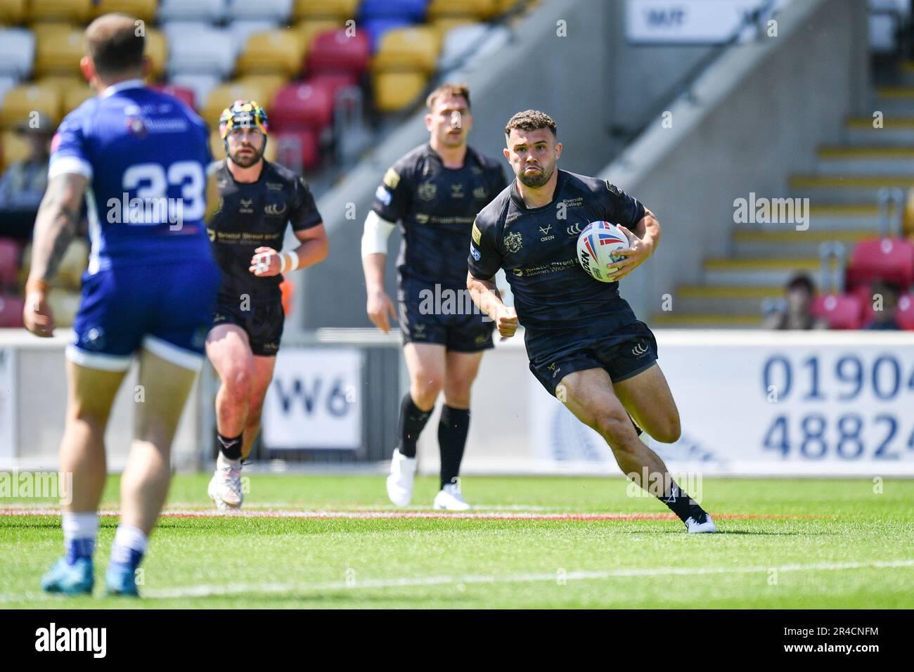 York, England - 26th May 2023 - Jack Owens of Widnes Vikings makes ...