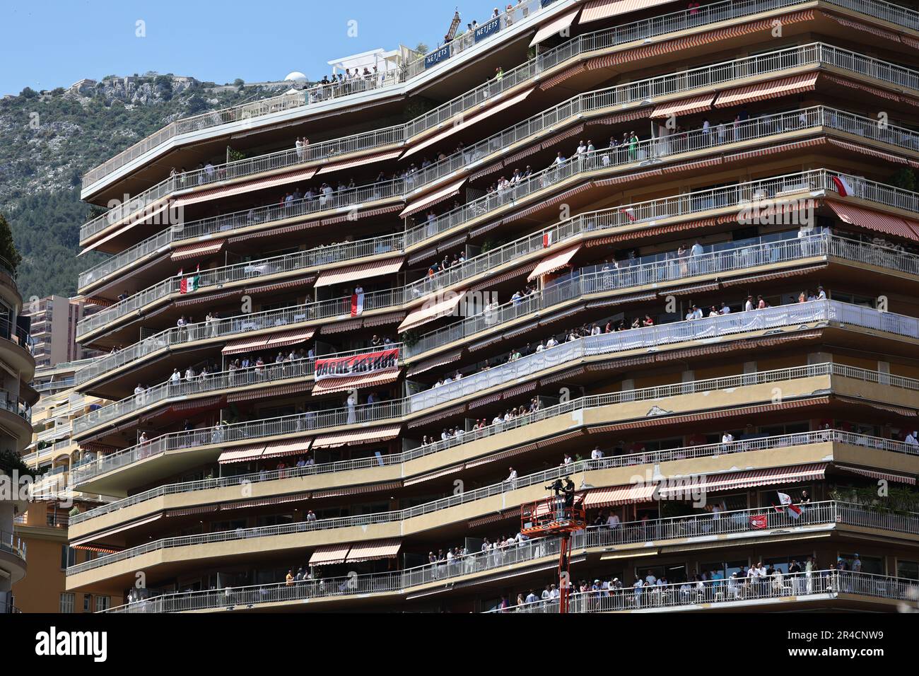 Monte Carlo, Monaco. 27th May, 2023. Circuit atmosphere - fans in ...