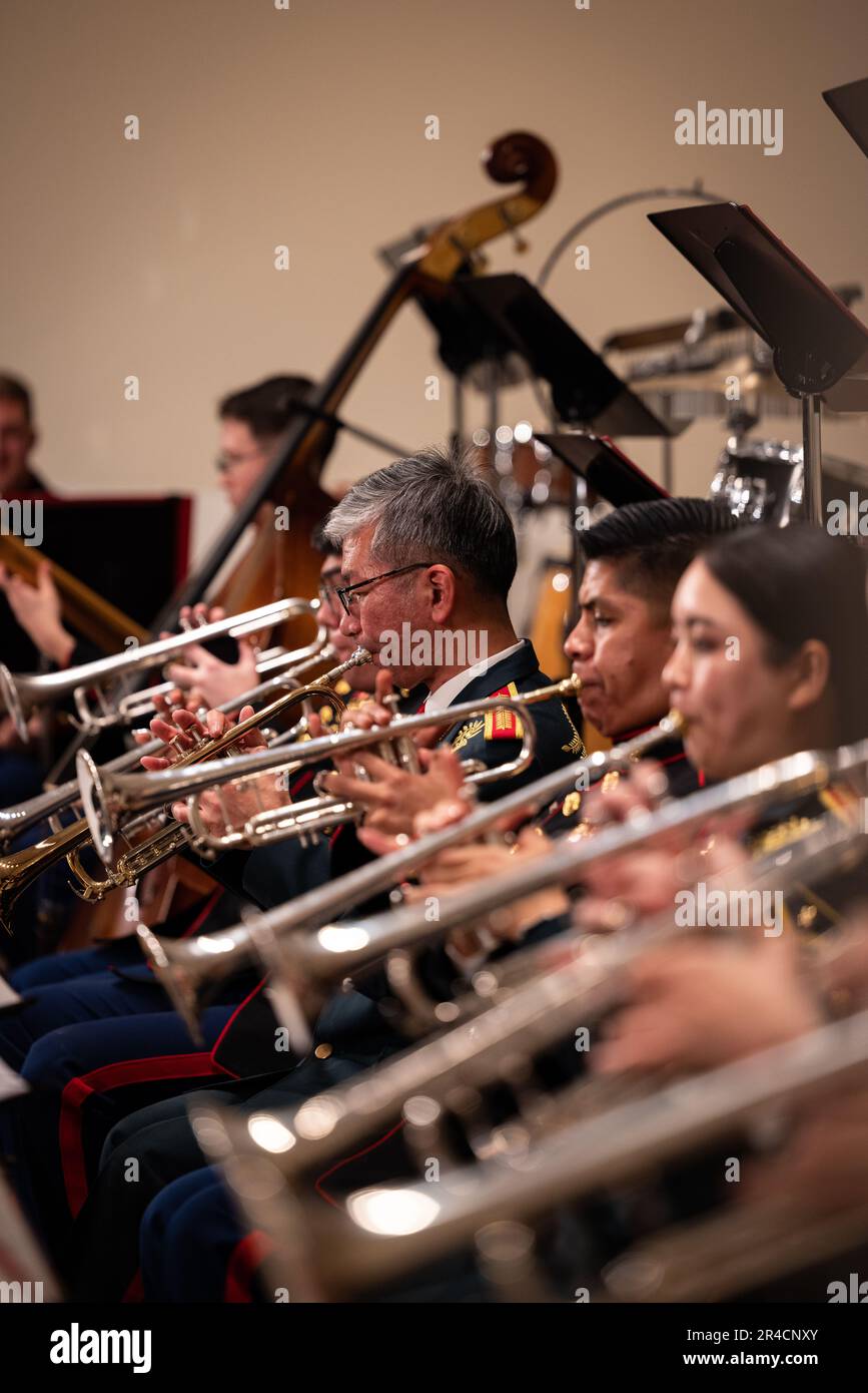 Members of the III Marine Expeditionary Force Band and the Japan Ground ...