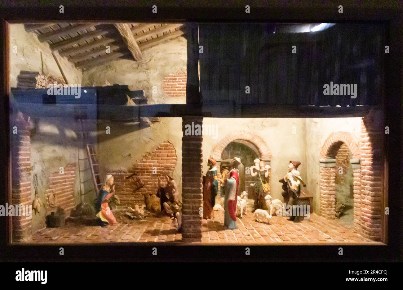 Manger model or birth of the child Jesus. Christmas Holiday. Italy ...