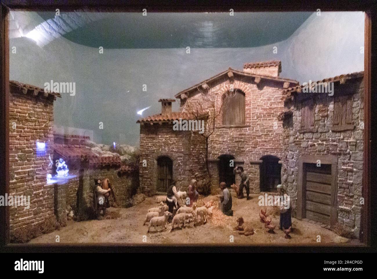 Manger model or birth of the child Jesus. Christmas Holiday. Italy ...