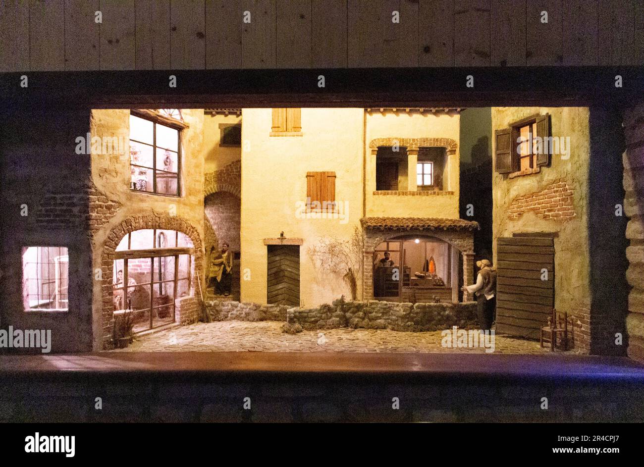 Manger model or birth of the child Jesus. Christmas Holiday. Italy ...