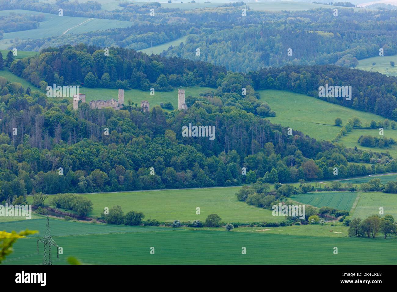 The Werra Valley with the Brandenburg Castle Stock Photo - Alamy