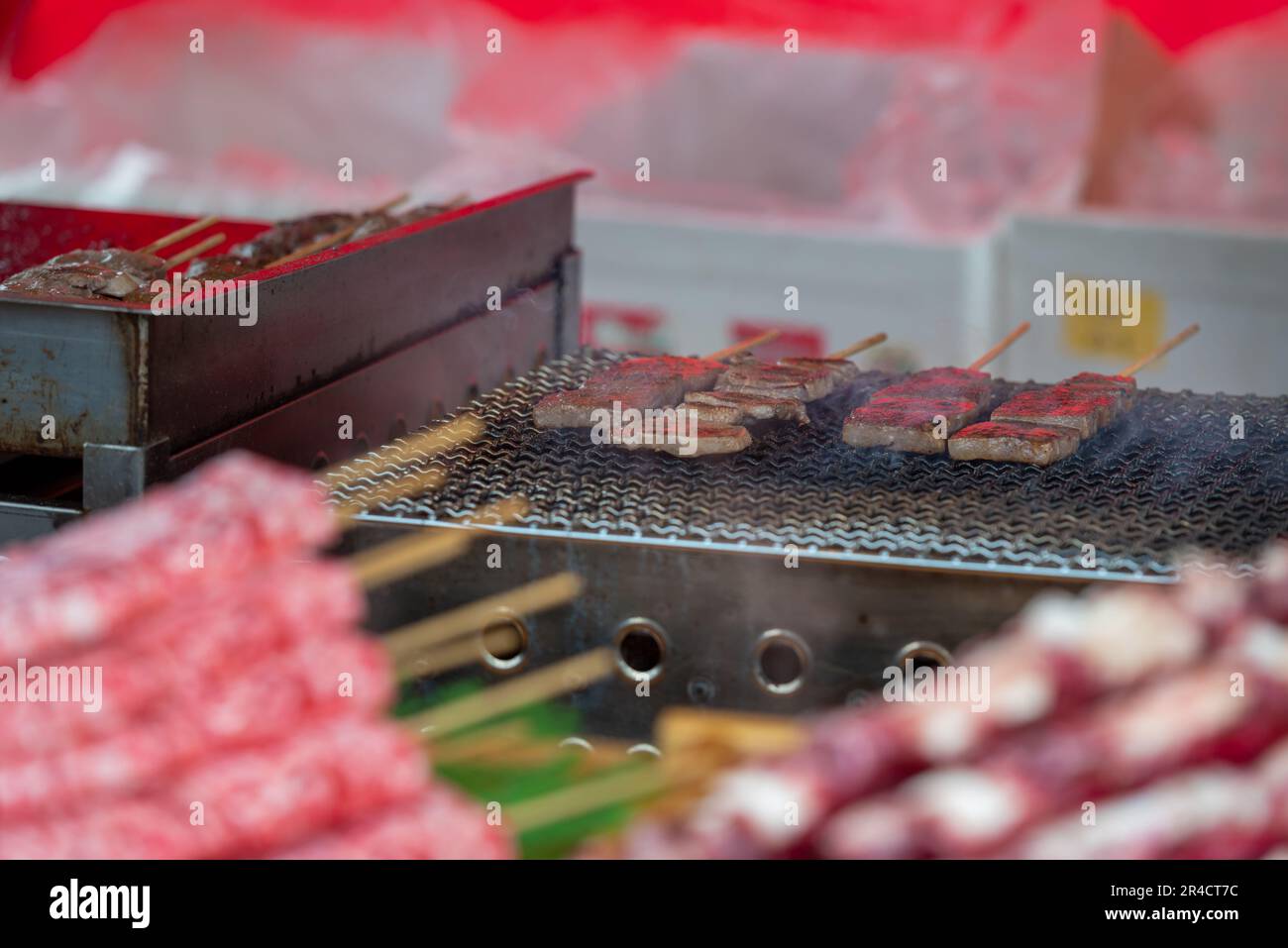 Japanese grilled skewed chicken hi-res stock photography and images - Alamy