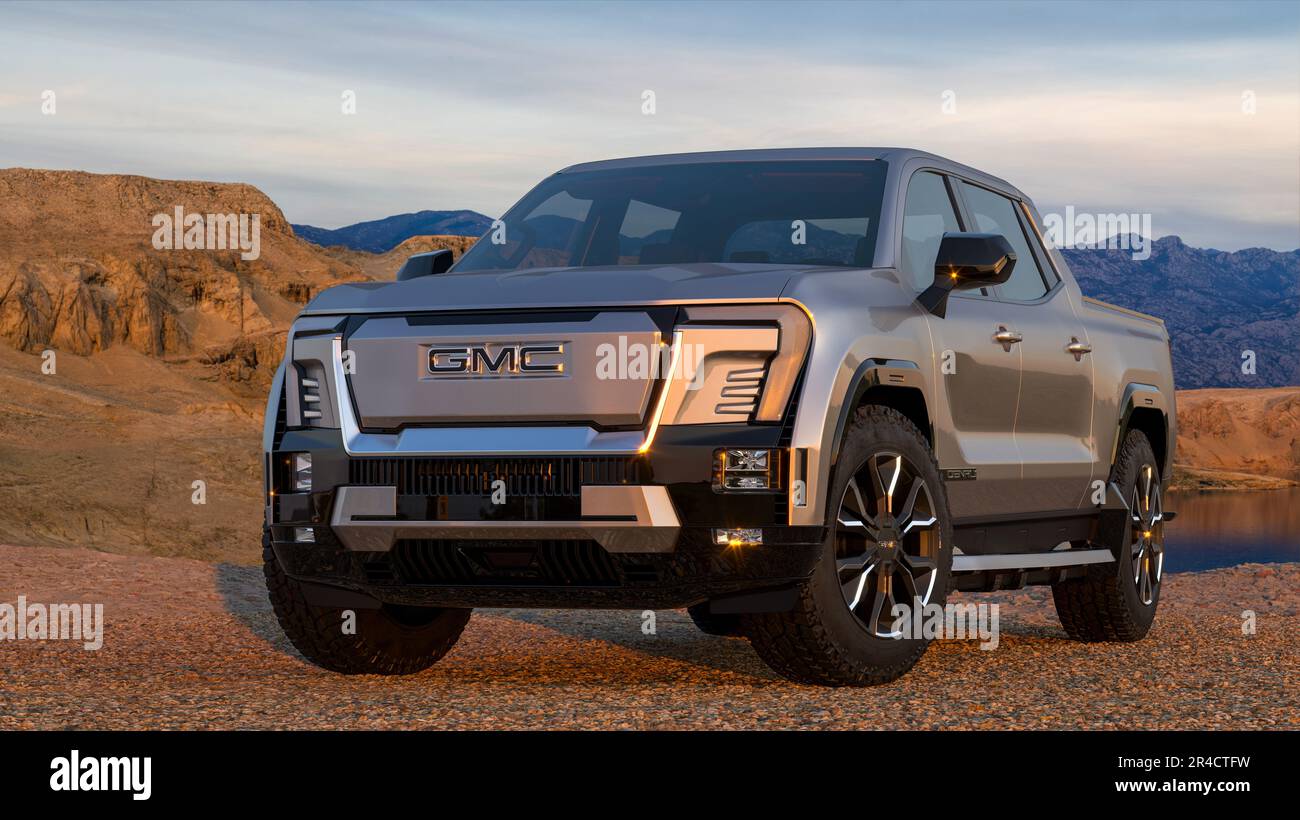 GMC Sierra EV Denali |.All-Electric Truck Stock Photo - Alamy