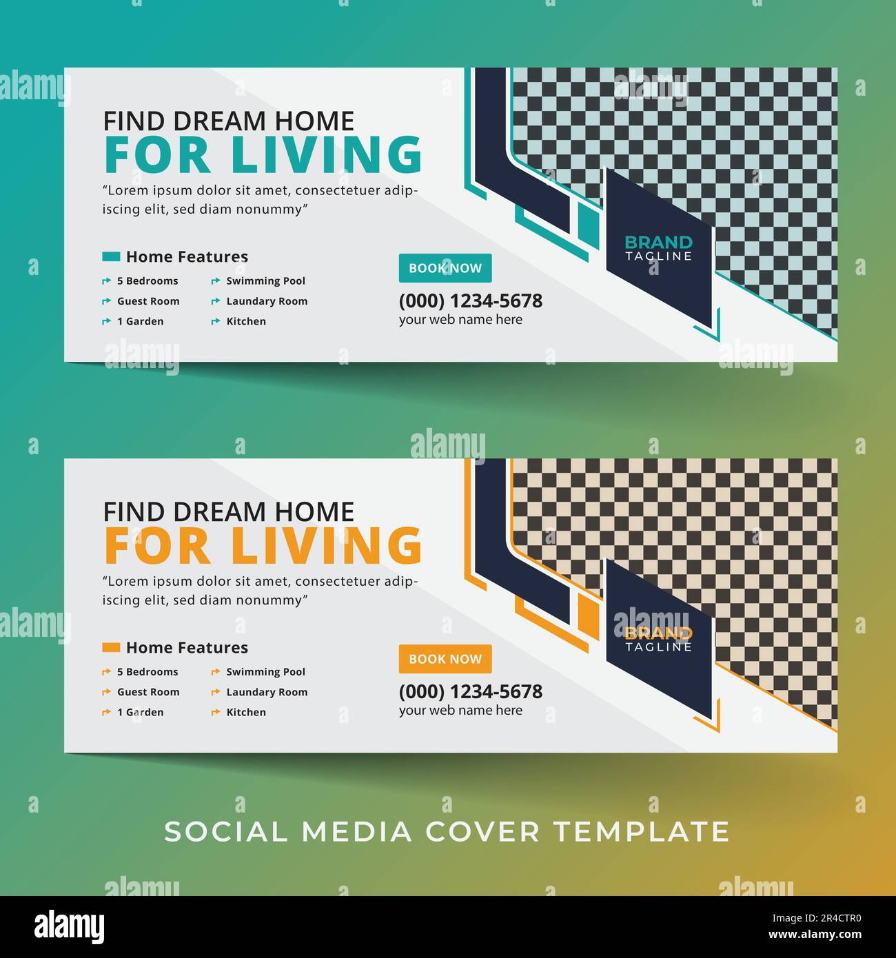 Real estate social media cover template design, home apartment social ...