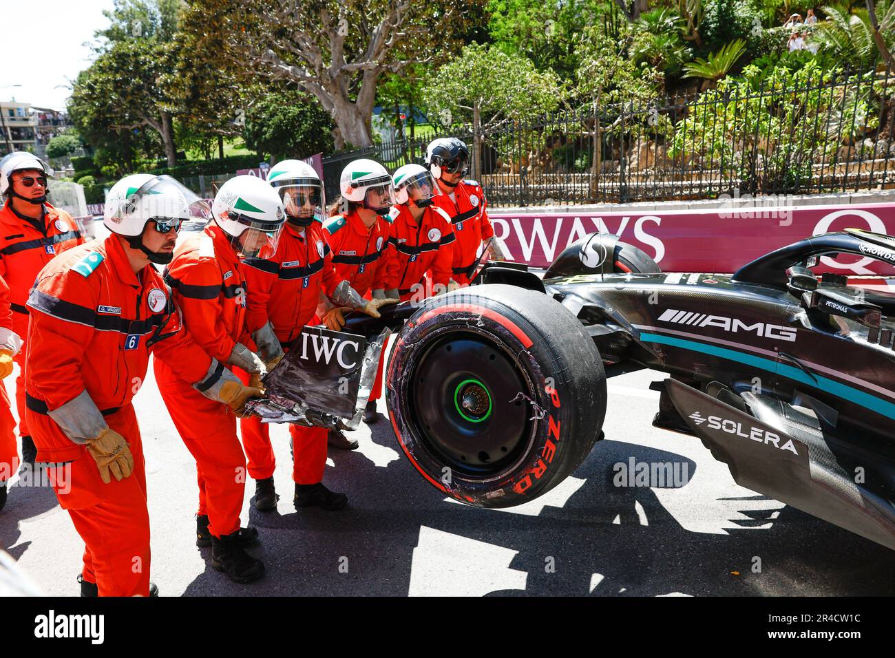 Monte-Carlo, Monaco. 27th May, 2023. Damaged car of #44 Lewis Hamilton ...