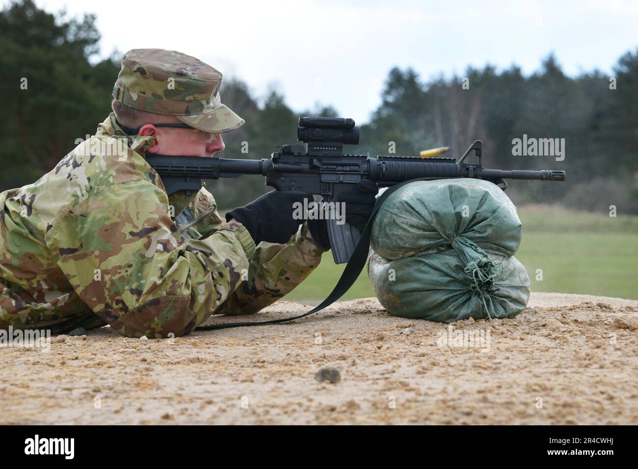 U.S. Army Pfc. Benjamin Heymach with U.S. Army Garrison Ansbach shoots ...
