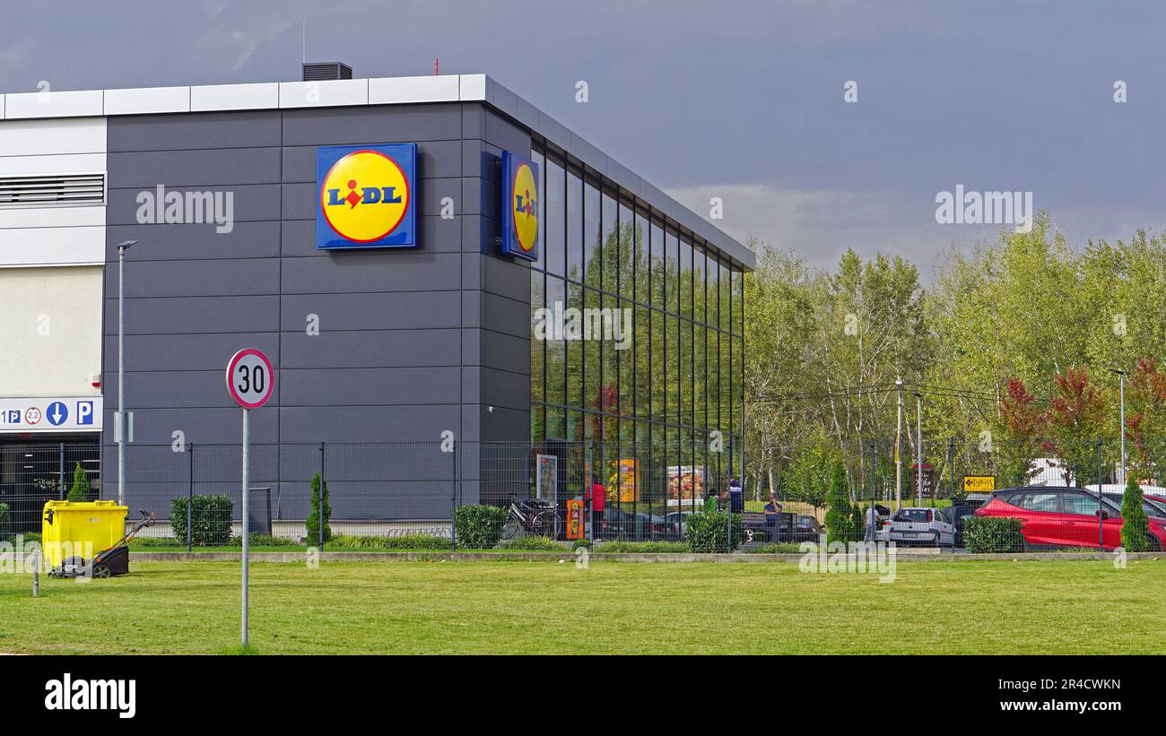 Belgrade, Serbia - October 5, 2020: Modern new Lidl supermarket grocery ...