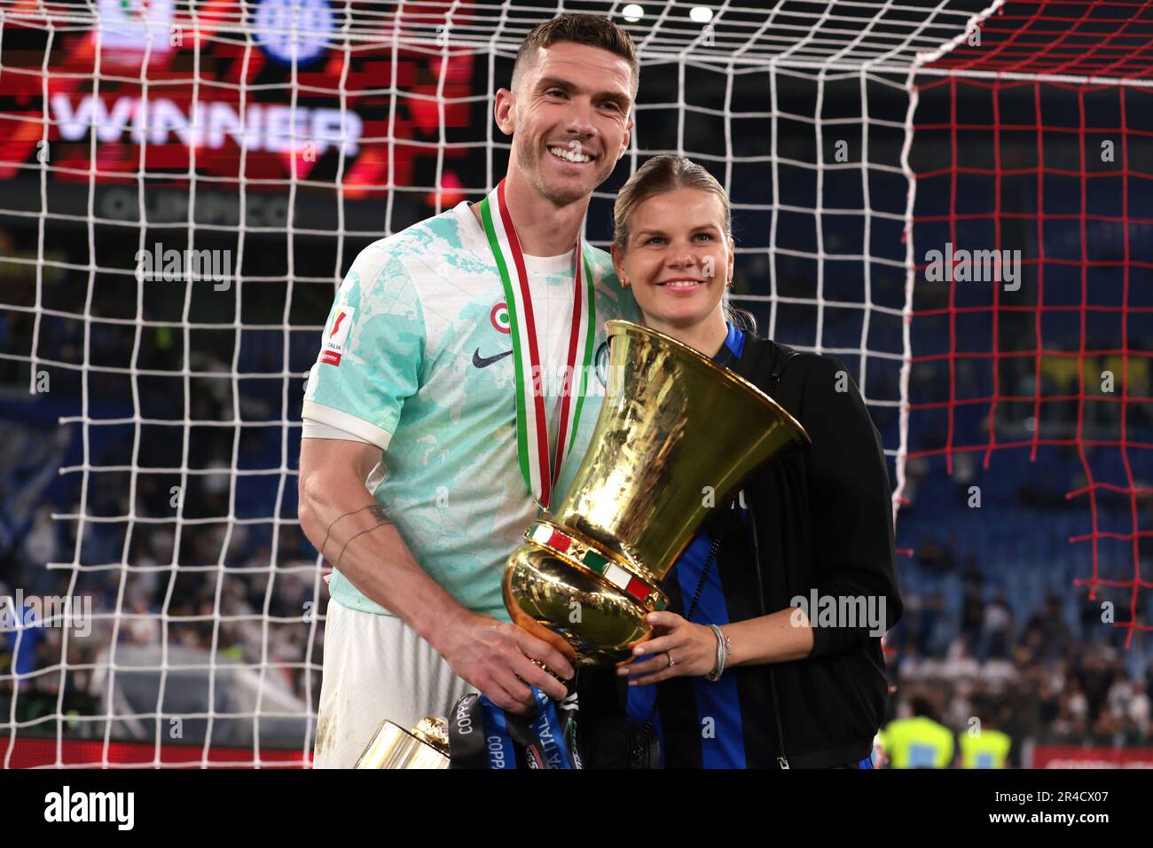 Rome, Italy, 24th May 2023. Robin Gosens of FC Internazionale and his ...