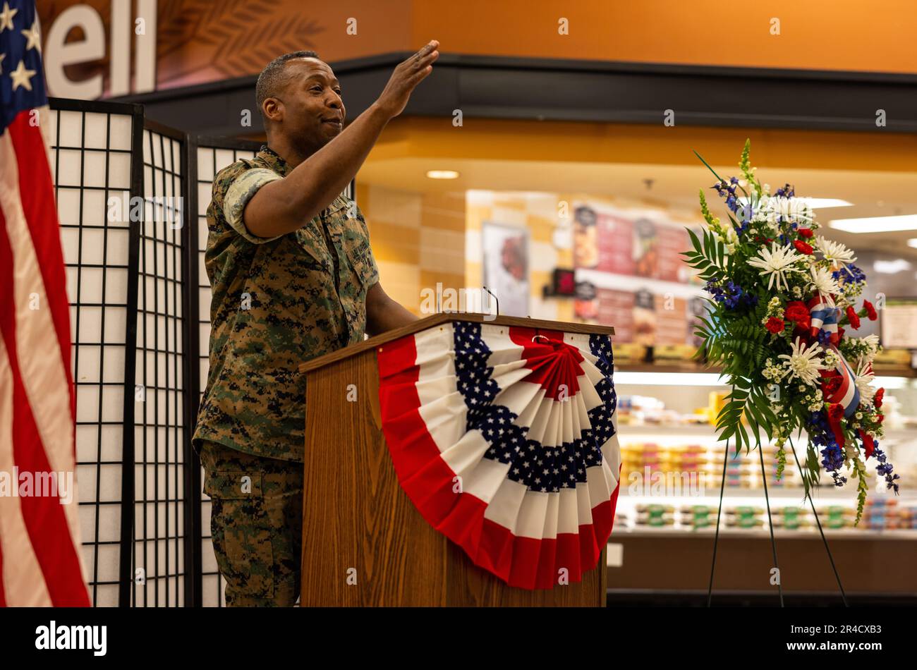 U.S. Marine Corps Col. Michael L. Brooks, base commander, Marine Corps ...