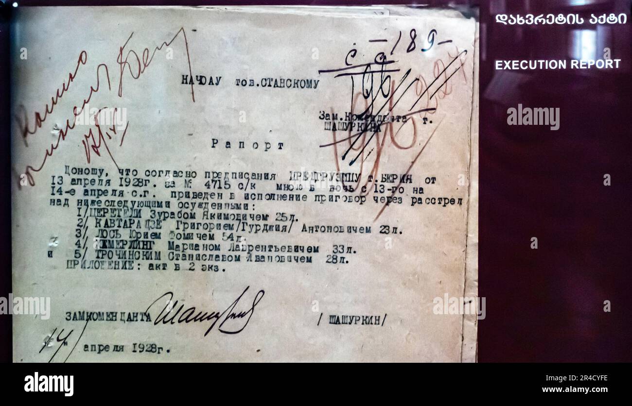 Execution report. to L Beria, People's Commissar of Internal Affairs of ...