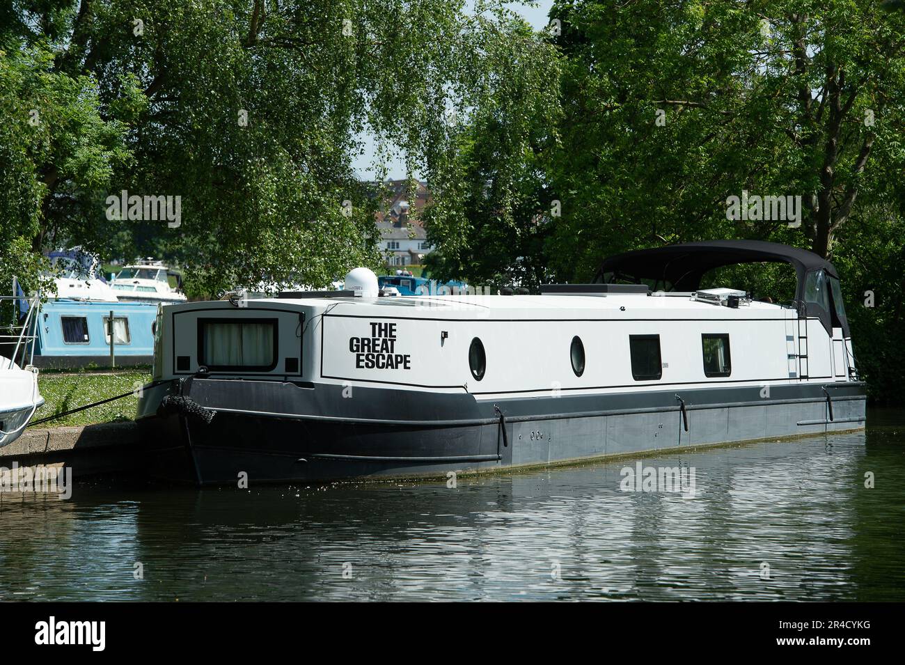 Windsor, Berkshire, UK. 27th May, 23. A barge called the Great Escape ...