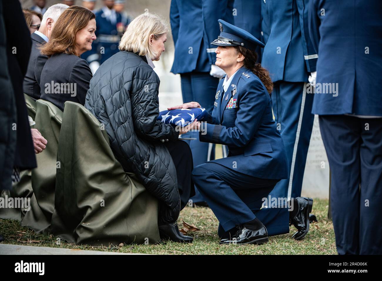 Lt. Gen. Nina Armagno (right), director of staff, U.S. Space Force ...