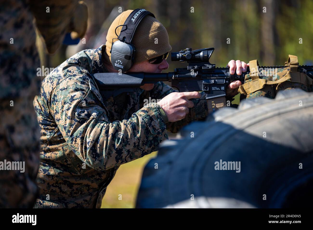 U.S. Marine Corps Warrant Officer William Van Verth, a communications electronics maintenance ...