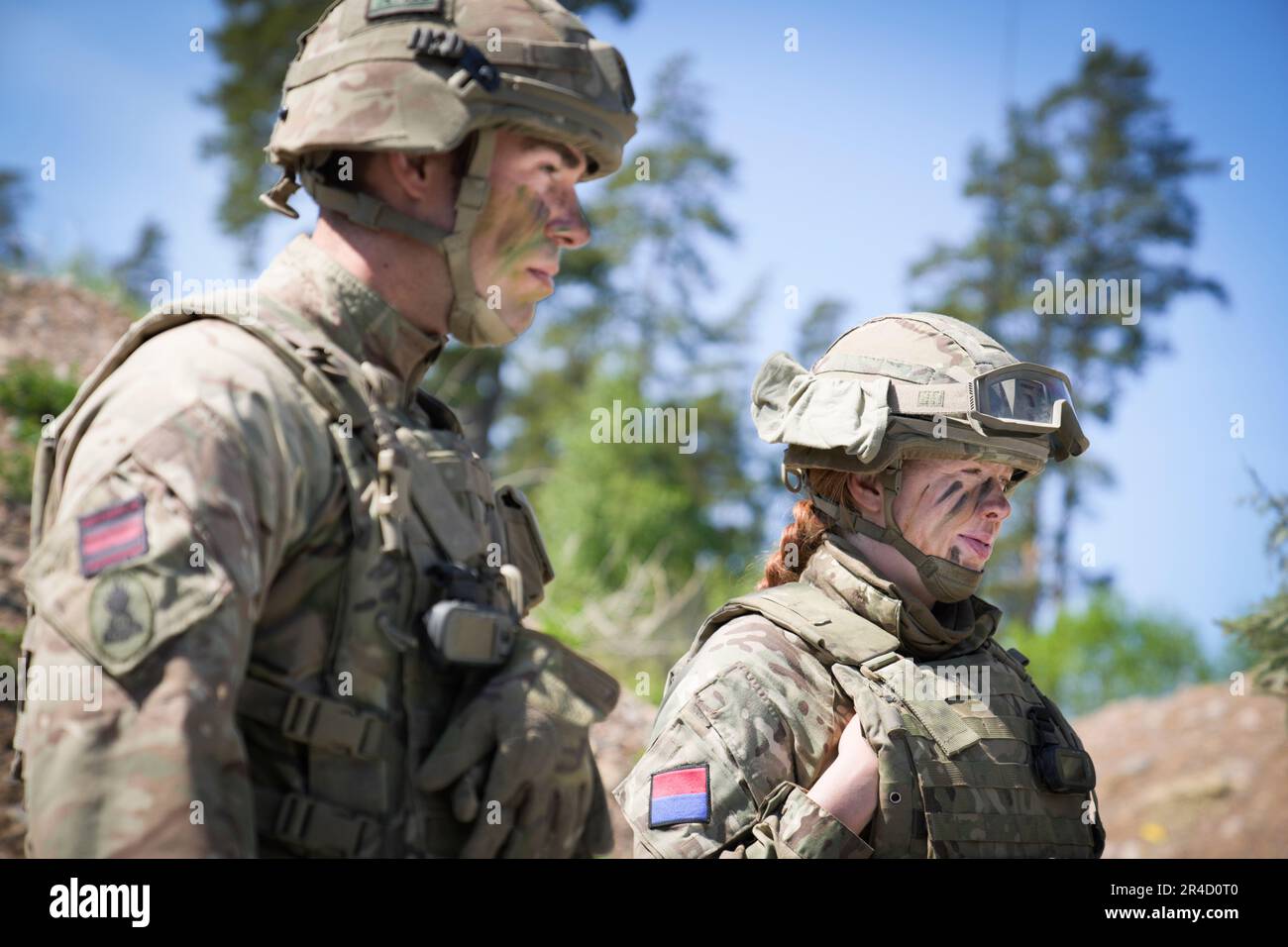 British army soldiers are seen during en exerise near Tapa, Estonia on ...